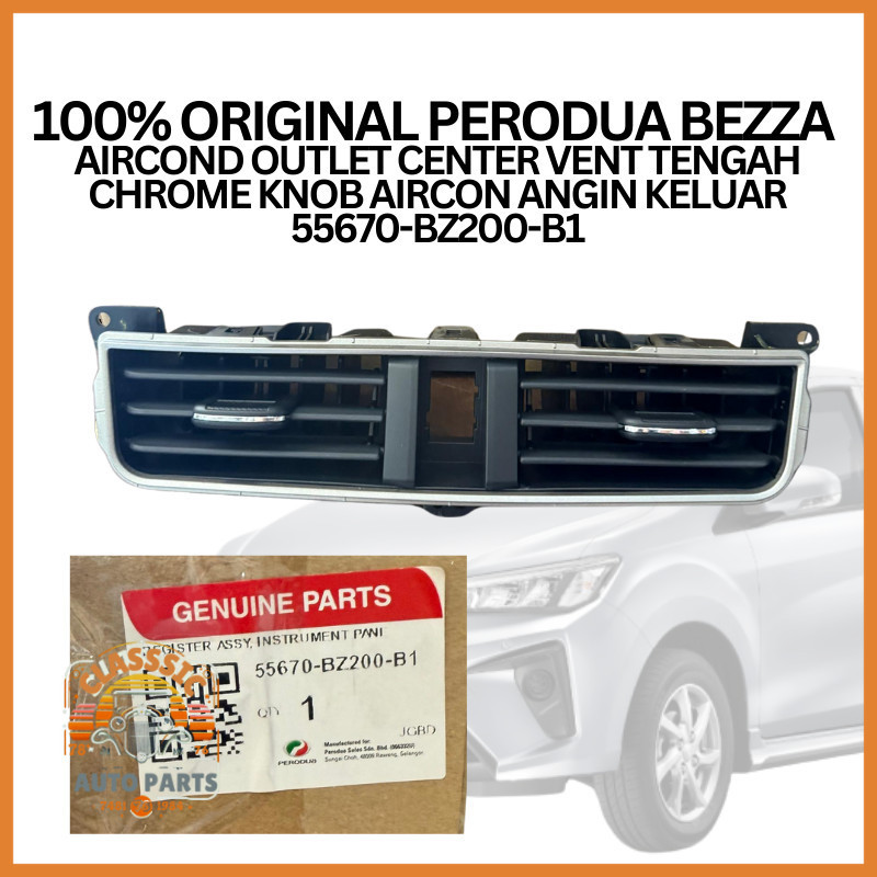 ORIGINAL PERODUA BEZZA AIRCOND OUTLET CENTER VENT TENGAH CHROME KNOB ...