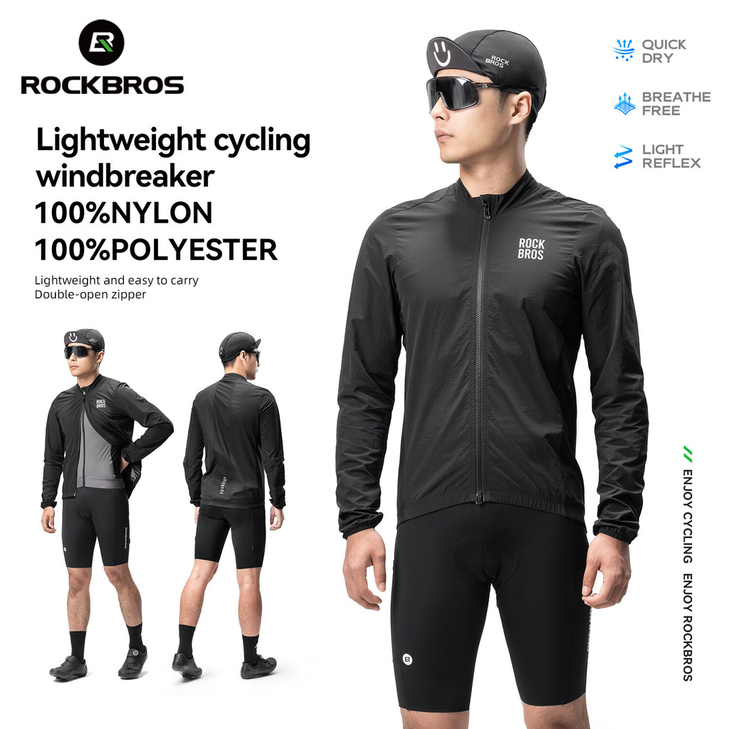ROCKBROS Cycling Windbreaker Windproof Jacket Road Bike Long Sleeve ...