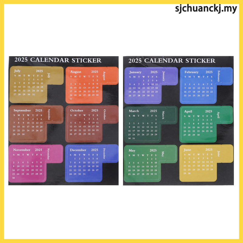 Monthly Calendar Stickers 2025 Planner Tabs for Decals Index Post ...