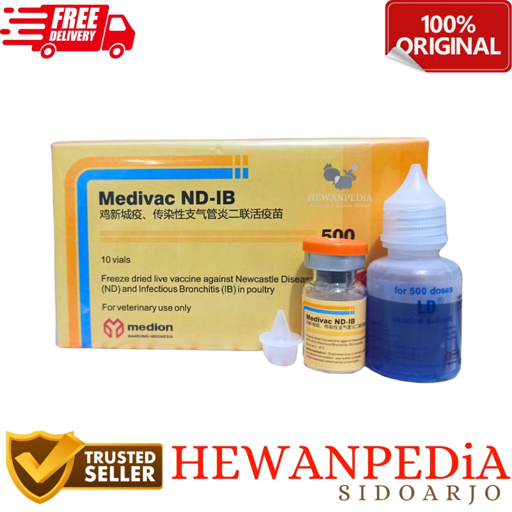 Medivac ND IB DOSING VACCINE 500 TAILS + MEDIVAC MEDION SOLVENT ...