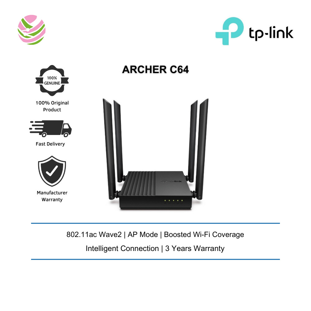 TP-Link Archer C64 AC1200 Dual Band Wireless MU-MIMO Gigabit WiFi ...