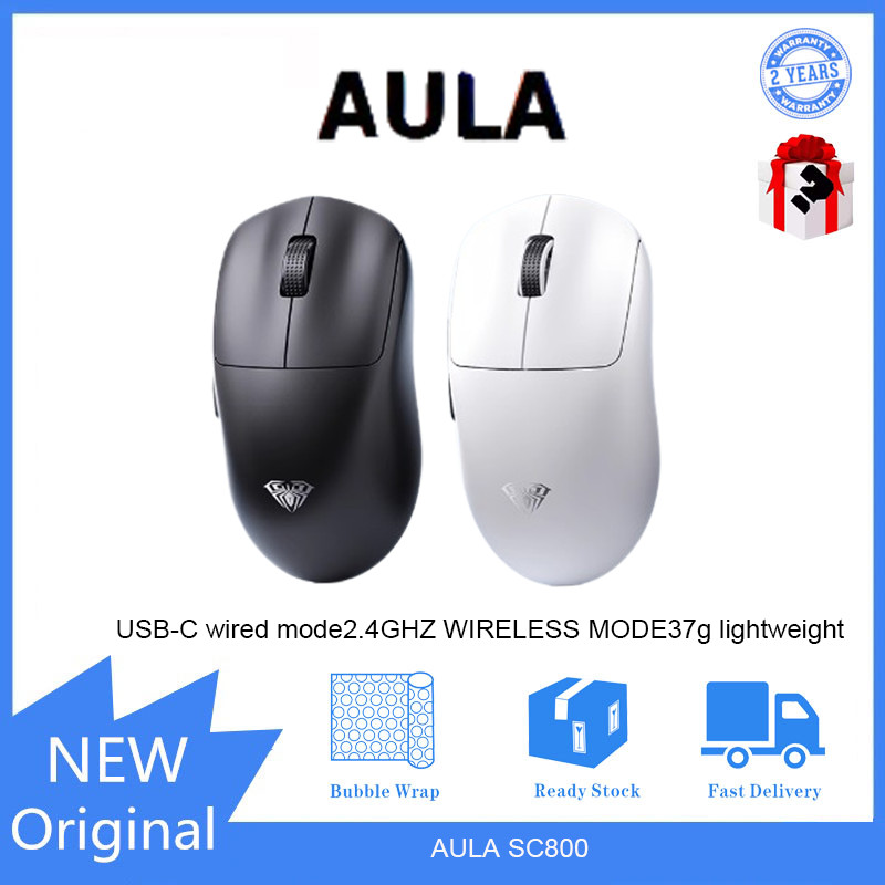 AULA SC800 Dual-mode gaming mouse, wireless 2.4G wired gaming computer, lightweight, high ...