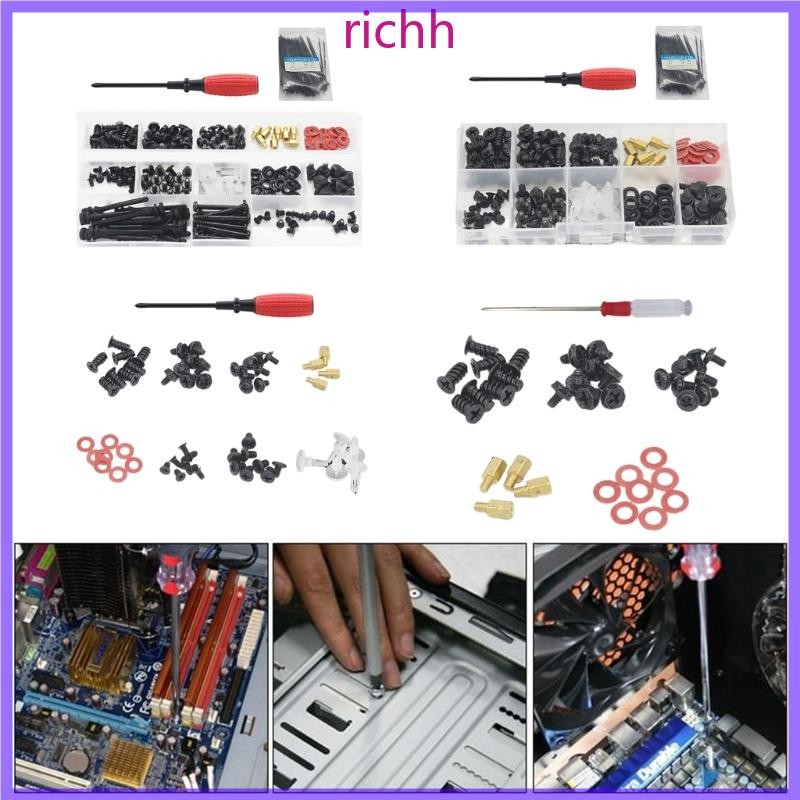 Richh Professional PC Motherboard Screws Kit Motherboard Standoffs ...