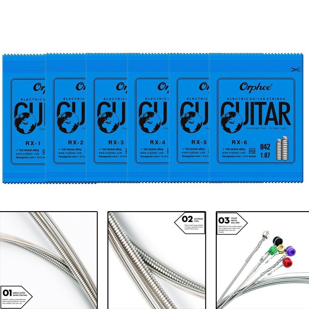 Orphee Electric Guitar Strings E B G D A Single String Super Light ...