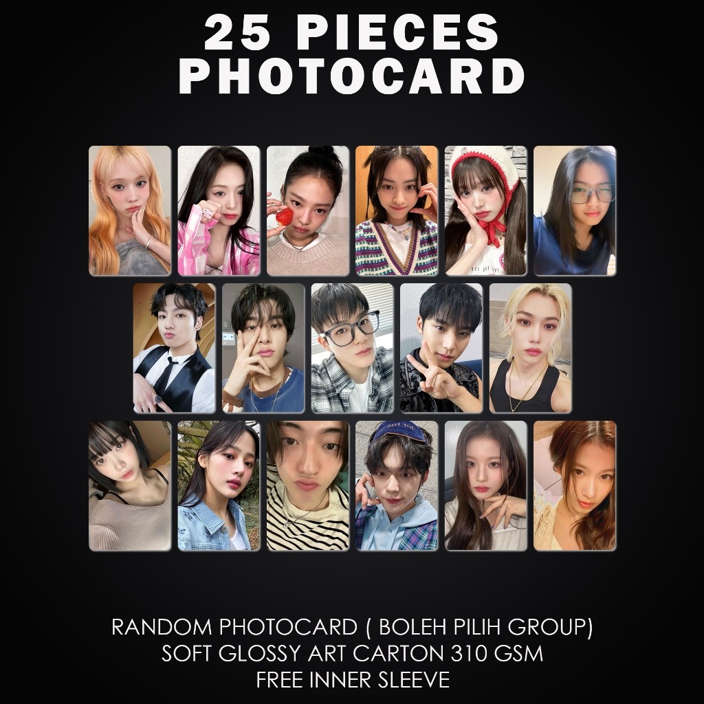 Unofficial PHOTOCARD NCT BLACKPINK NEWJEANS ENHYPEN AESPA BTS SEVENTEEN JKT48 TREASURE TWICE ...