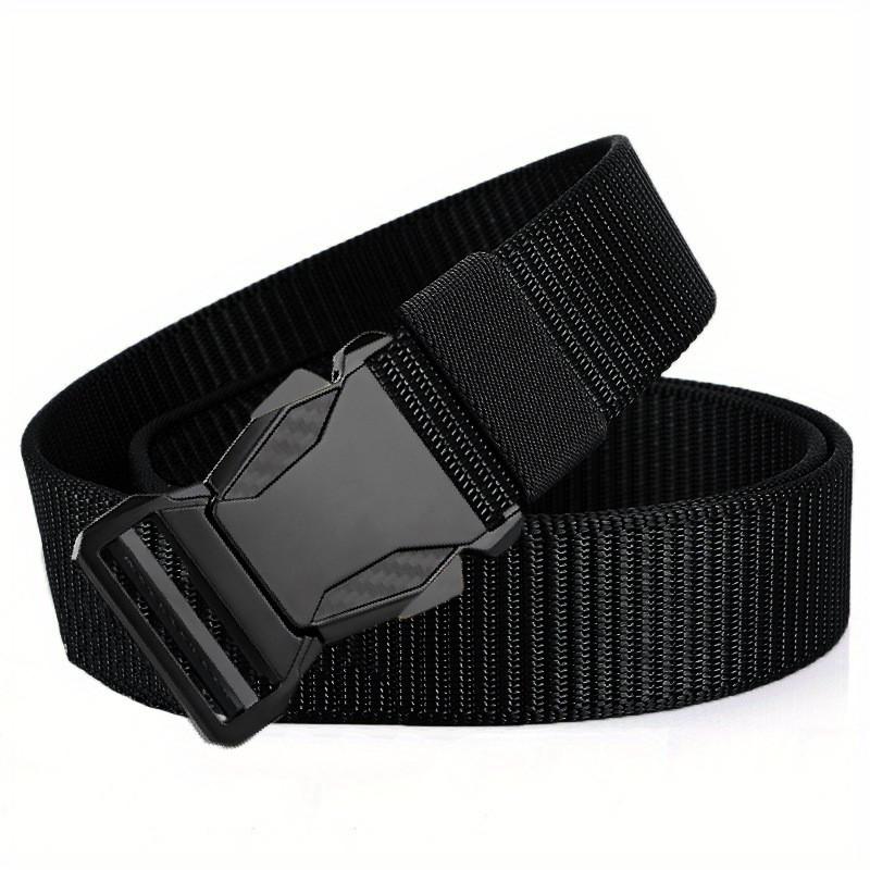 Men Belt Plastic Buckle Travel Adjustable Nylon Belt | Shopee Malaysia