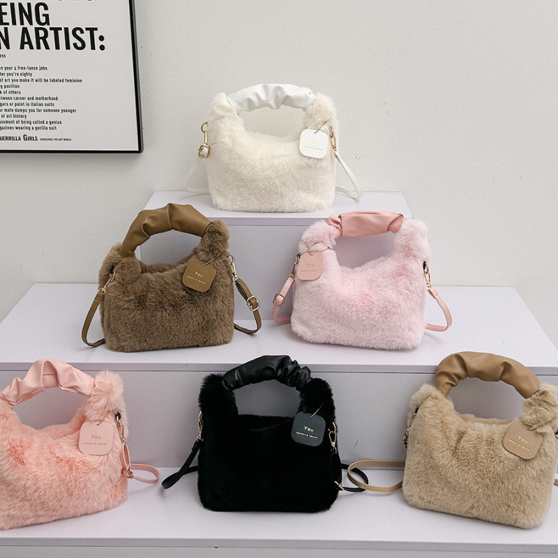 Women's Bags Fashion New Arrivals Fluffy Plush Bags Single Shoulder ...