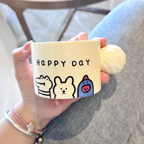 coffee mug korean mug ugly mug Cawan seramik kreatif, lucu comel, reka ...