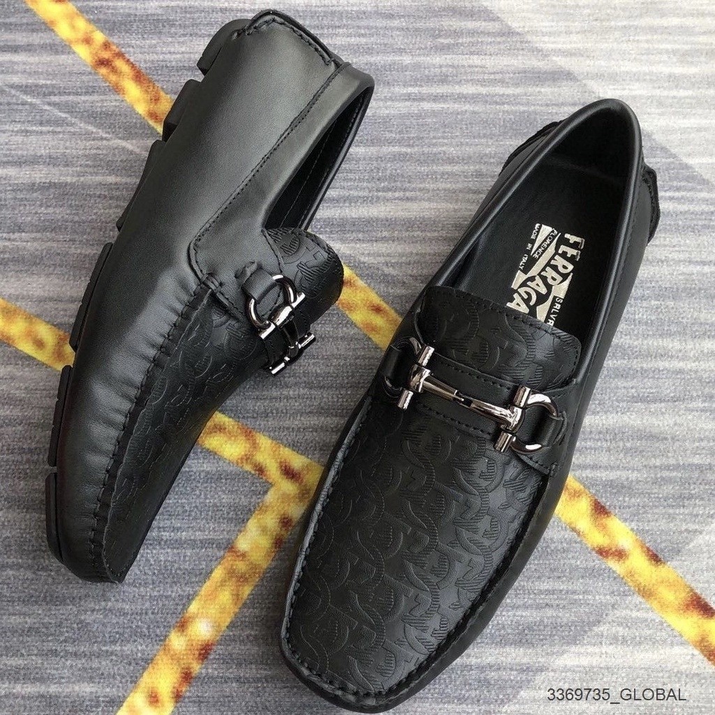 British Style Ferrag Lefu Men Shoes with Foot Coverg Men's Leather Bean ...