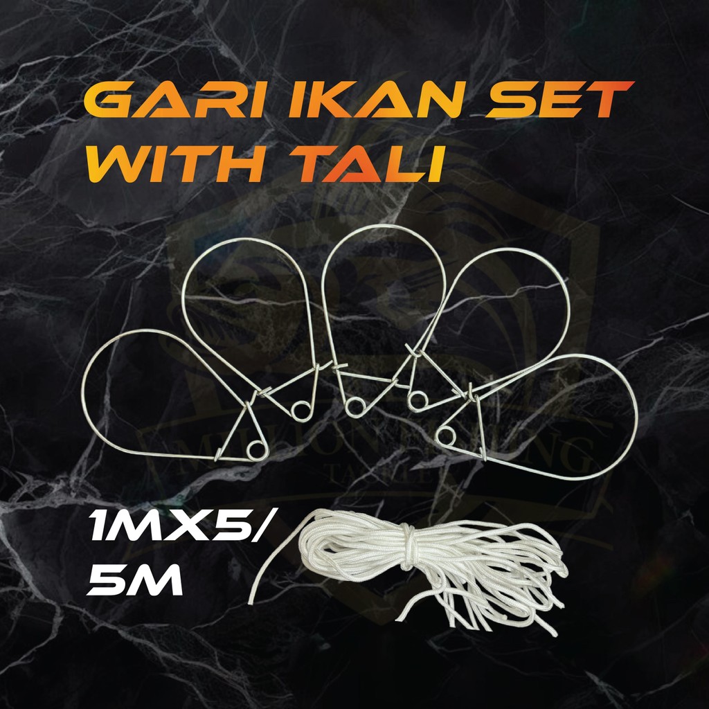 【GI006】Gari Ikan Set 5m 1m Kayak Ikan Fishing Keep Fish Alive Mouth ...