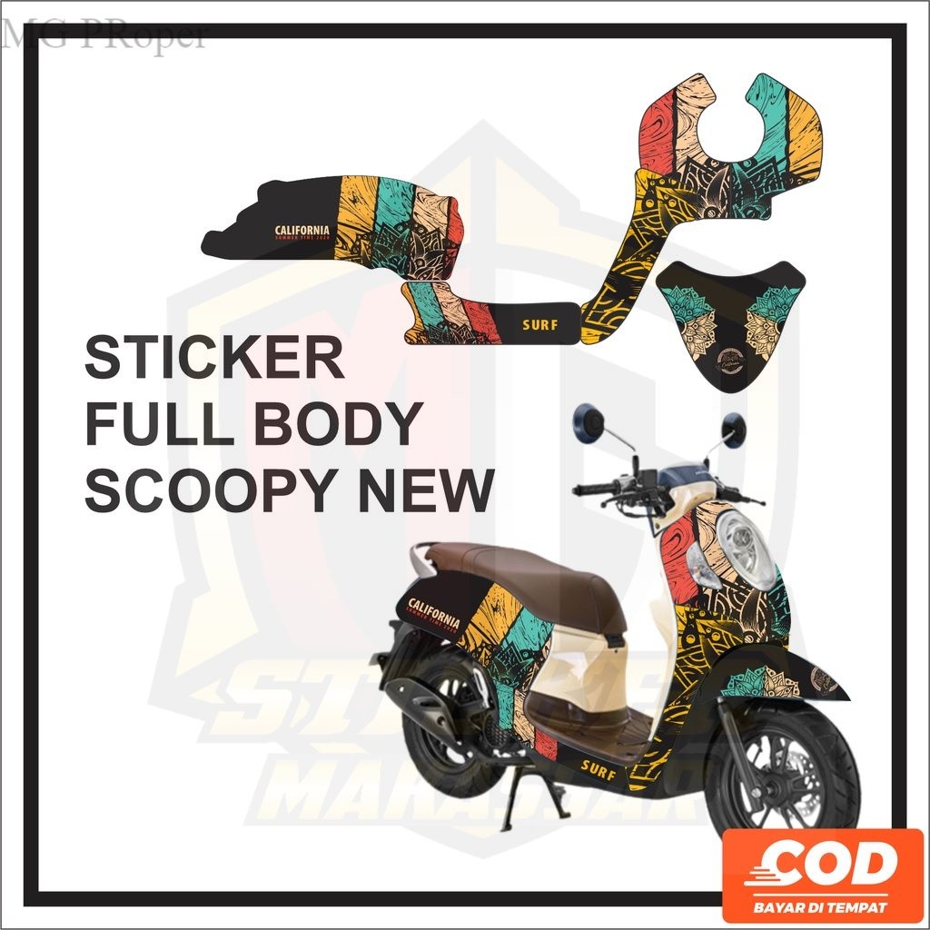 Honda SCOOPY Motorcycle Sticker Striping Decal Full Body SCOOPY design ...