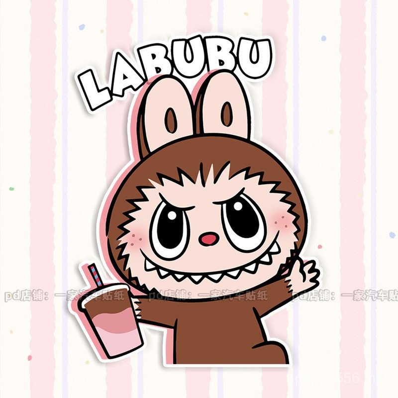 Labubu Labubu Car Decoration Pop Mart Motorcycle Body Sticker Cute ...