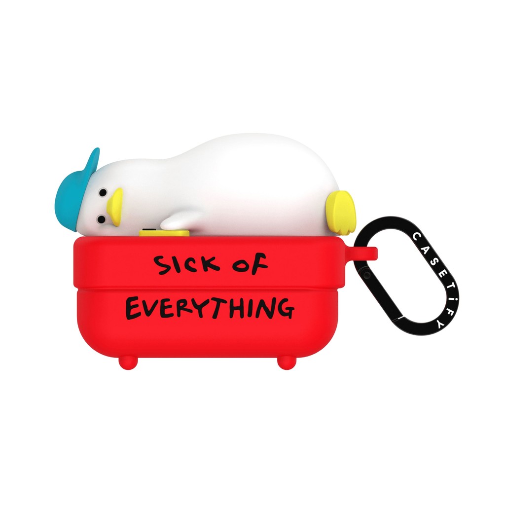 Casetify Cute Liquid Silicone Lying Flat Duck Earphone Case, Soft TPU ...
