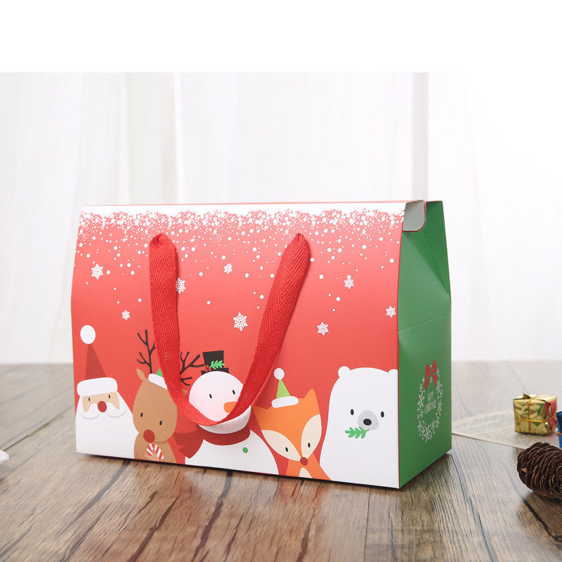 Christmas Handle Gift Box Christmas Eve Apple Wrapped Gift Box ...