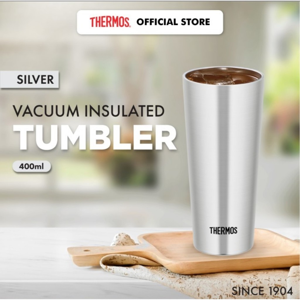 THERMOS Vacuum Insulated Tumbler - Silver 400 ml (JDI-400 S) | Shopee Malaysia