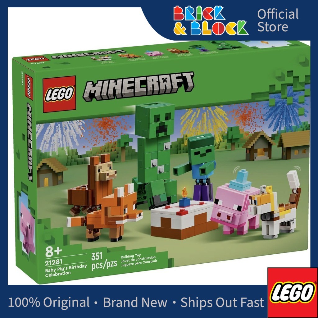 LEGO 21281 Baby Pig's Birthday Celebration | LEGO Minecraft | Shopee ...