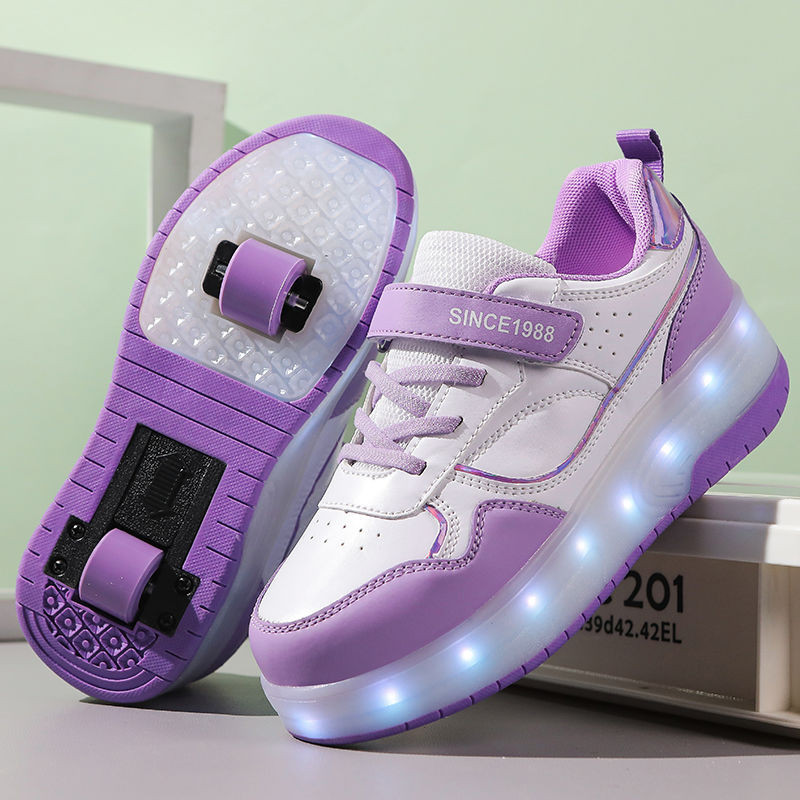 Double Wheel Runaway Shoes Girls New Light Can Hidden Wheel Skate Shoes ...