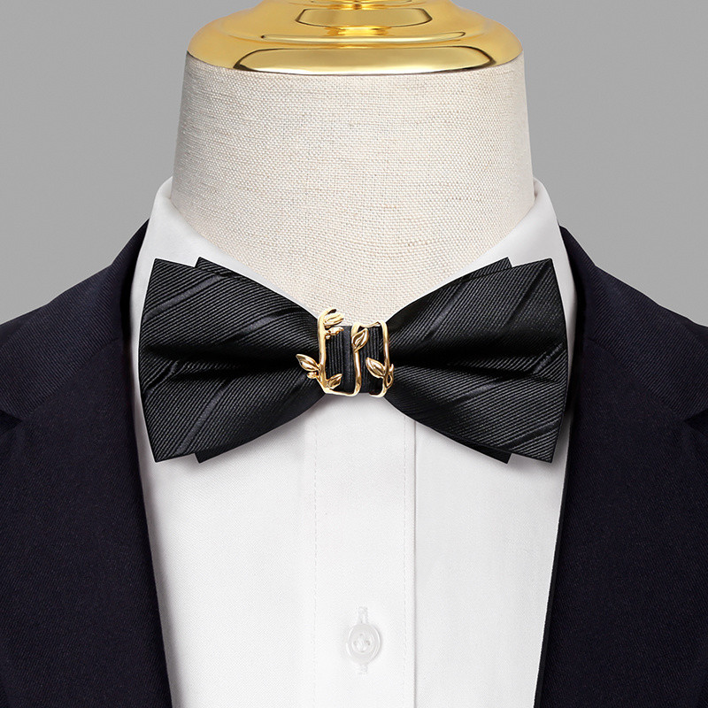 Men Men Bow Tie Suit Accessories Connecting Rich Branch Black Groomsmen ...