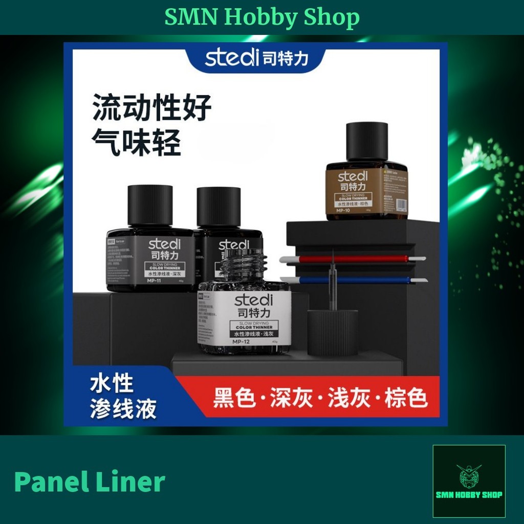 Panel Line Lining Accent Slow Drying Water Based 40ml Gunpla Miniatures ...