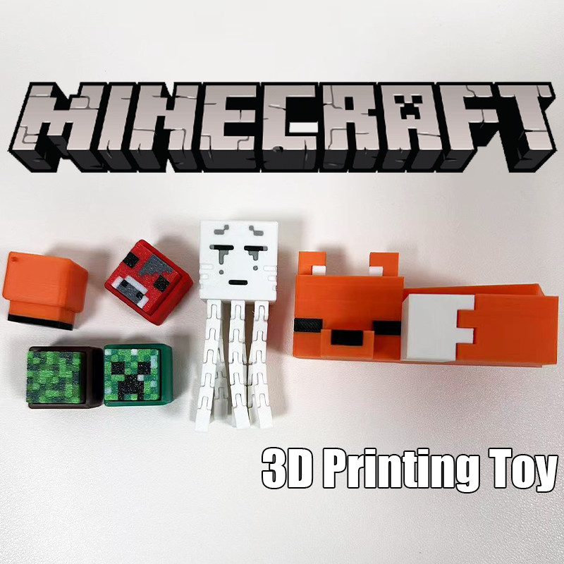 3D Printing Toy Creeper Ghast Fox Minecraft Toys Keyboard Decompression ...
