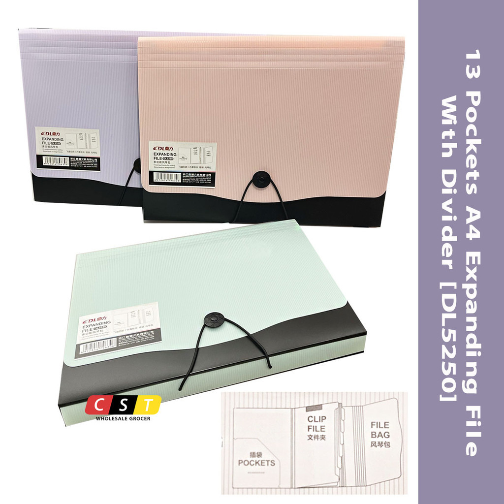 13 Pockets A4 Expanding File With Divider [DL5250] | Shopee Malaysia