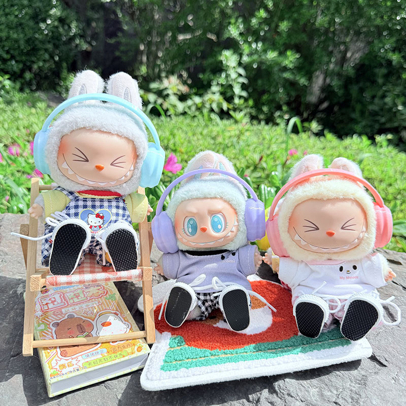 V1/V2 Labubu Clothes - Plaid Picnic Outfit with Headphones | Shopee ...