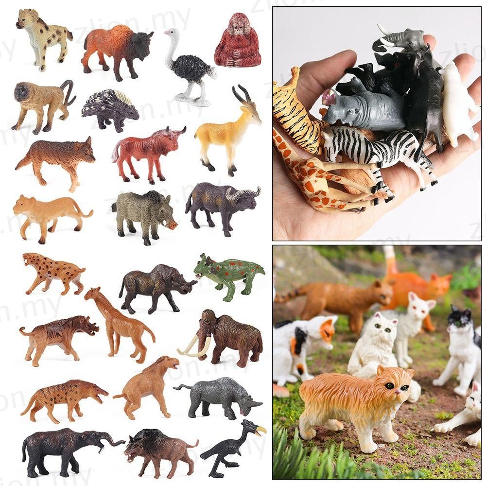 ZLION 12pcs Animal Model Set, Figures Toy Dog Cat Simulation Ocean ...