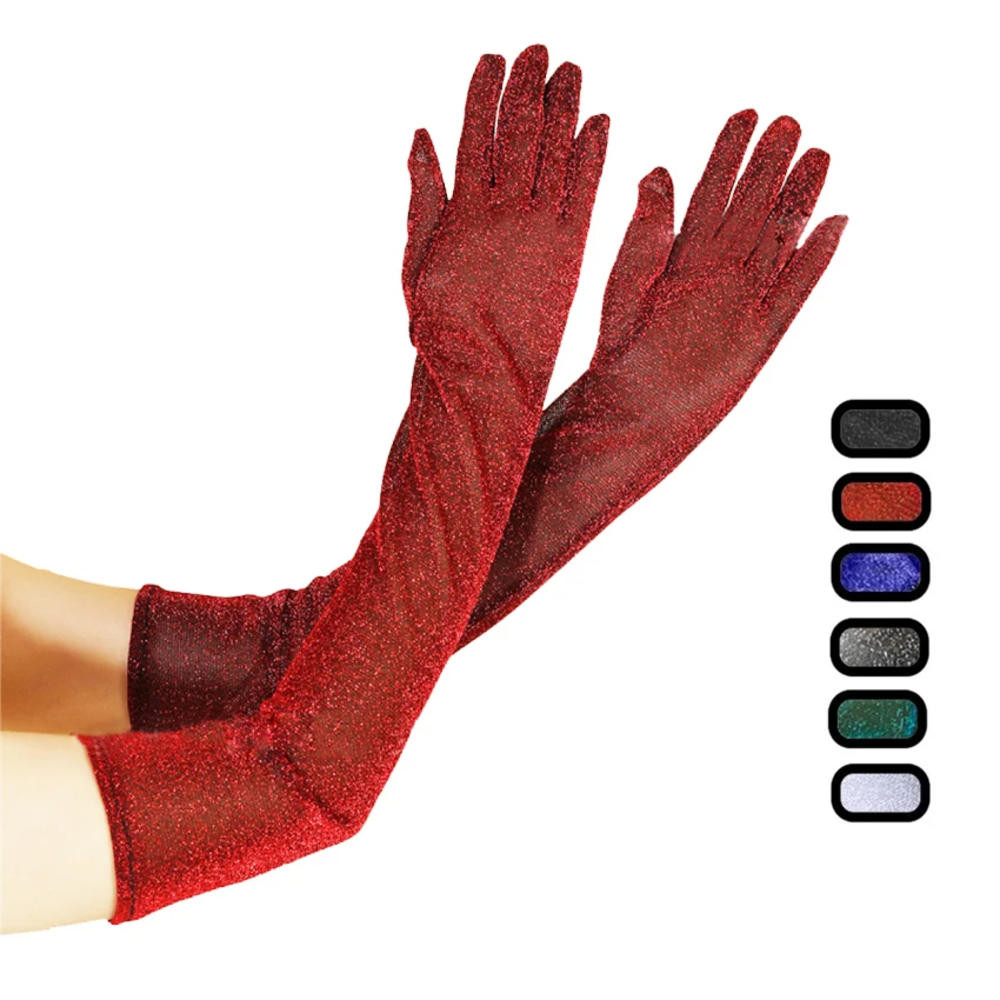 Long Opera Party Gloves For Women Mesh Gloves Costumes Elbow Length ...
