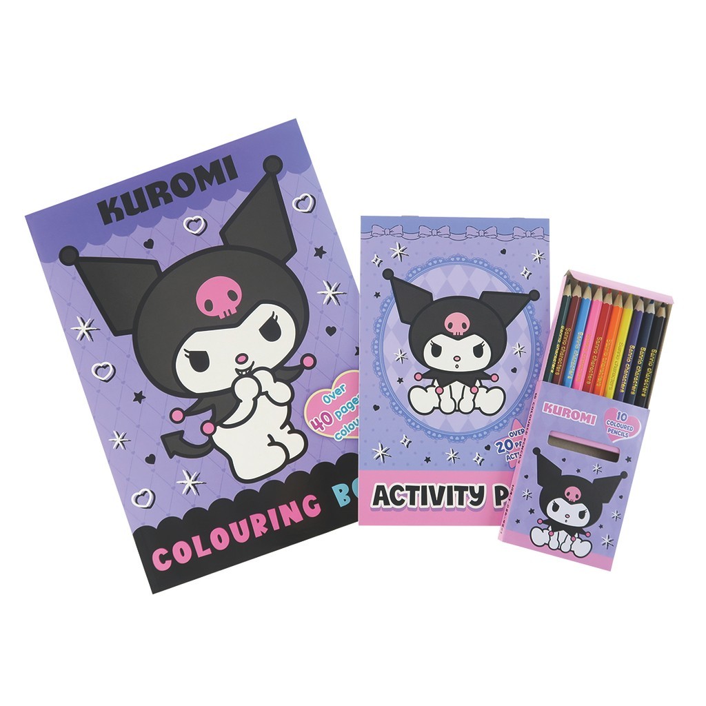 Kuromi Cute Activity & Coloring Book With Color Pencil Set (9269 ...