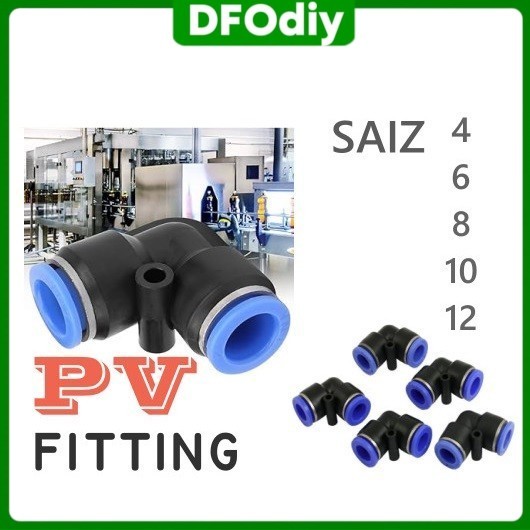DFOdiy PV Pneumatic Fitting L Shaped Elbow 4mm 6mm 8mm 10mm 12mm Hose ...