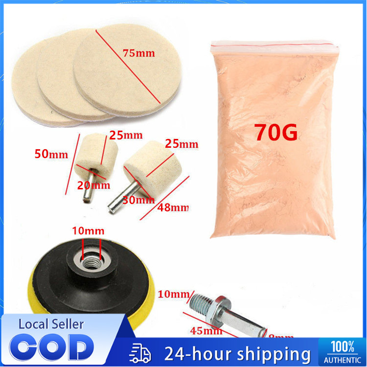 8 pcs Cerium Oxide glass polishing powder repair set watermark remover ...