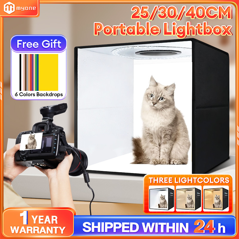 Puluz 25cm / 30cm / 40cm LED Product Case Lightbox Folding Mini Photo Studio Light Box ...