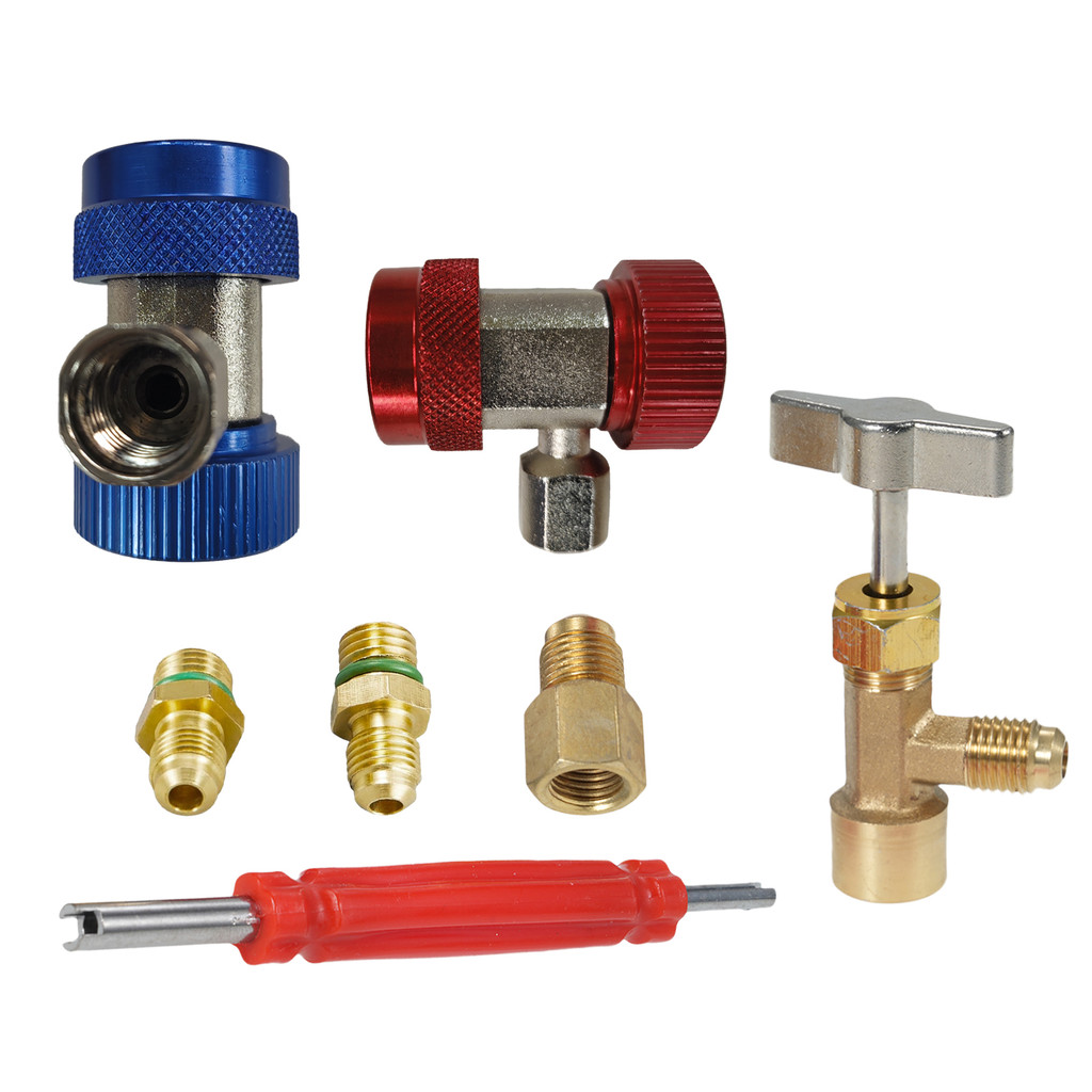 wotw A/C R134A Adapter Set with Puncture Style R134A Can Tap, AC R134A ...
