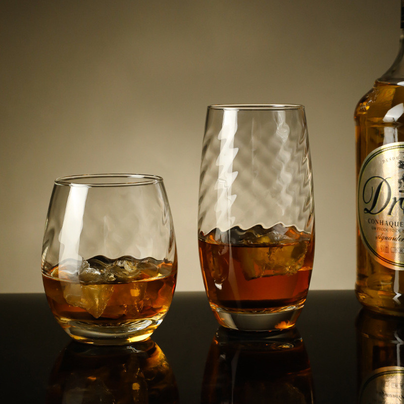 New Libi Wion Drink Glass Striped Plate Rotating Whiskey Glass Egg ...