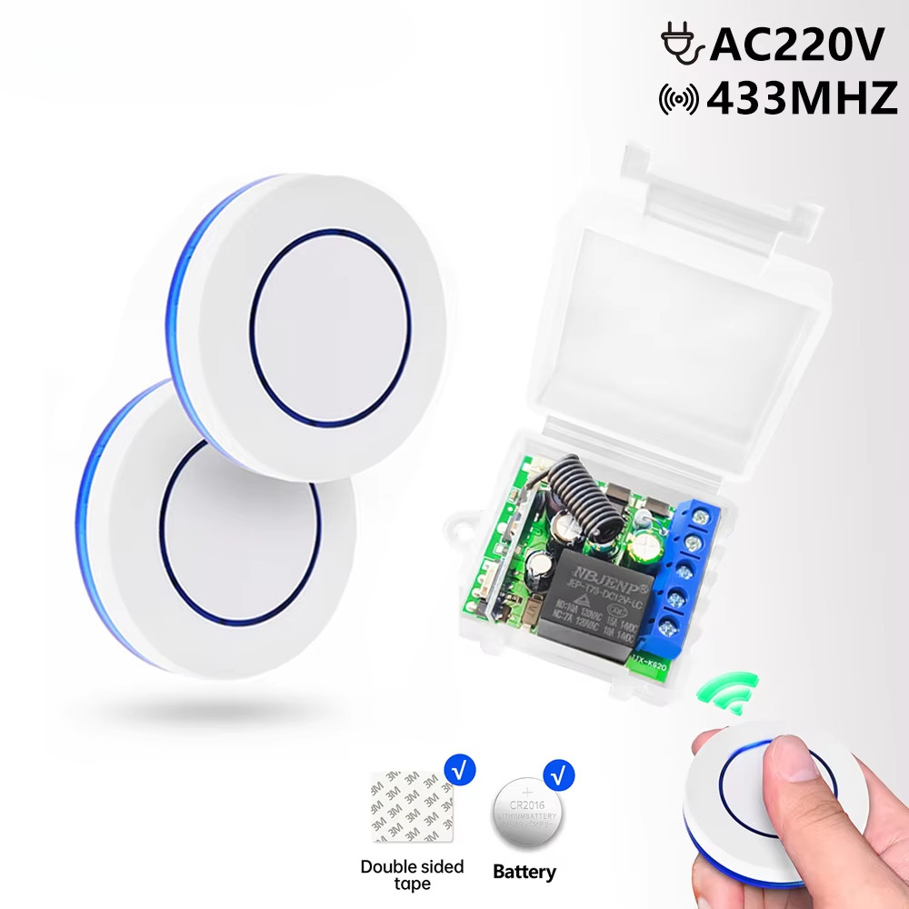 433MHz Wireless Remote Control Light Switch 220V 110V 10A Relay ...