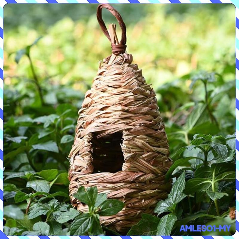 [AmlesoaeMY] Handwoven Straw Bird Nest Cage, Hatching Breeding Cave ...