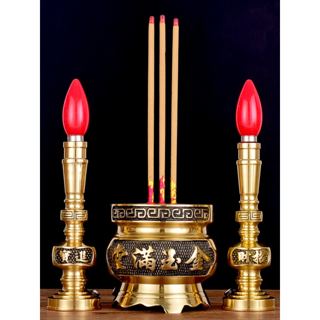 Pembakar Kemenyan Elektronik LED 5V Set Pemegang Lilin Pemalam Loyang ...