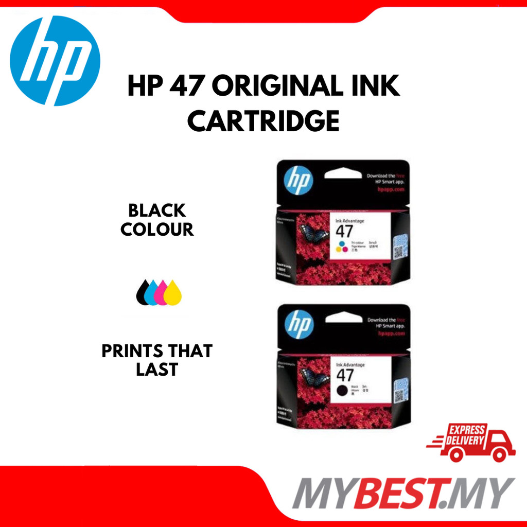 HP 47 Black/Color Original Ink Cartridge 6ZD21AA/6ZD61AA | Shopee Malaysia