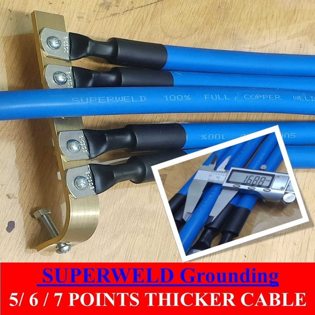 Grounding Cable Biru 500amp 5point/6point Complete set copper Bracket ...