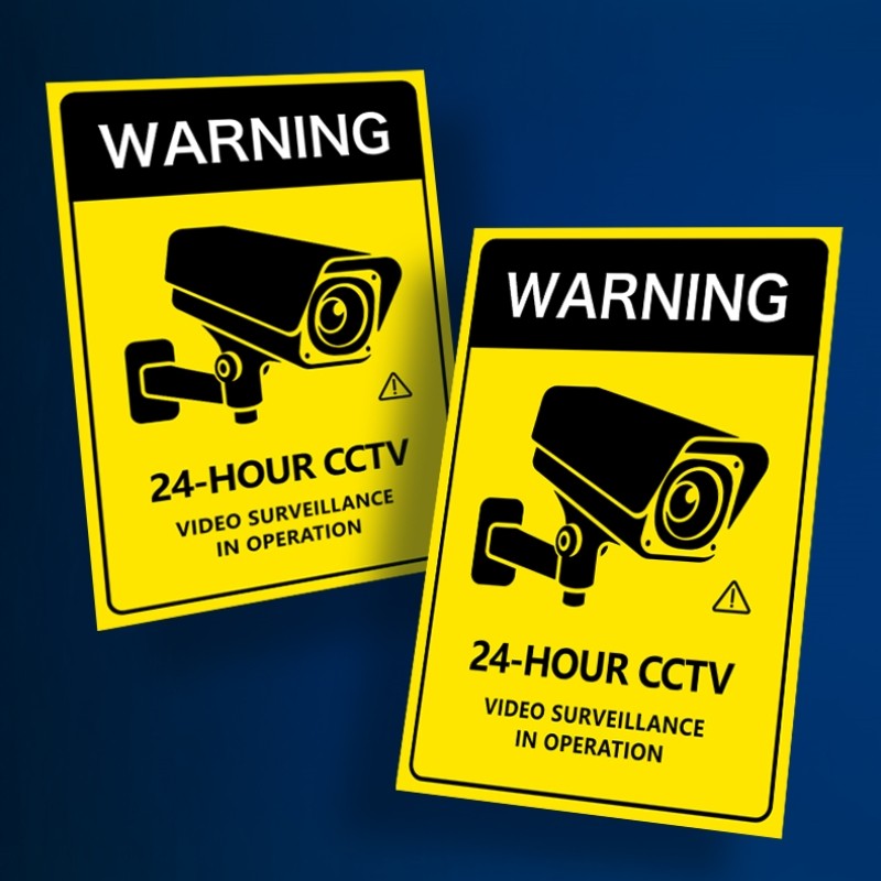 24-hour CCTV Video Surveillance In Operation Stickers CCTV Warning ...