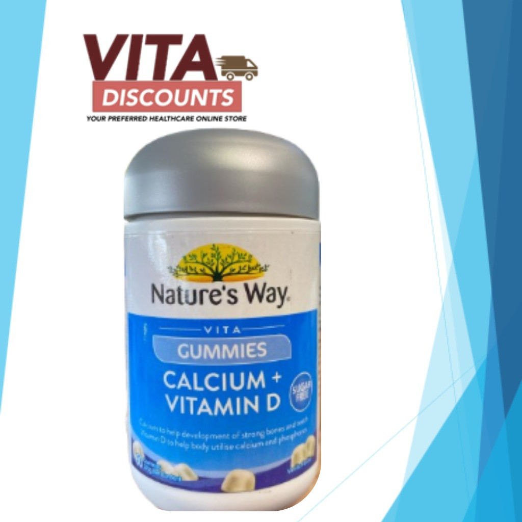 NATURE'S WAY VITA GUMMIES CALCIUM + VITAMIN D VANILLA FLAVOUR 60S / 65S ...