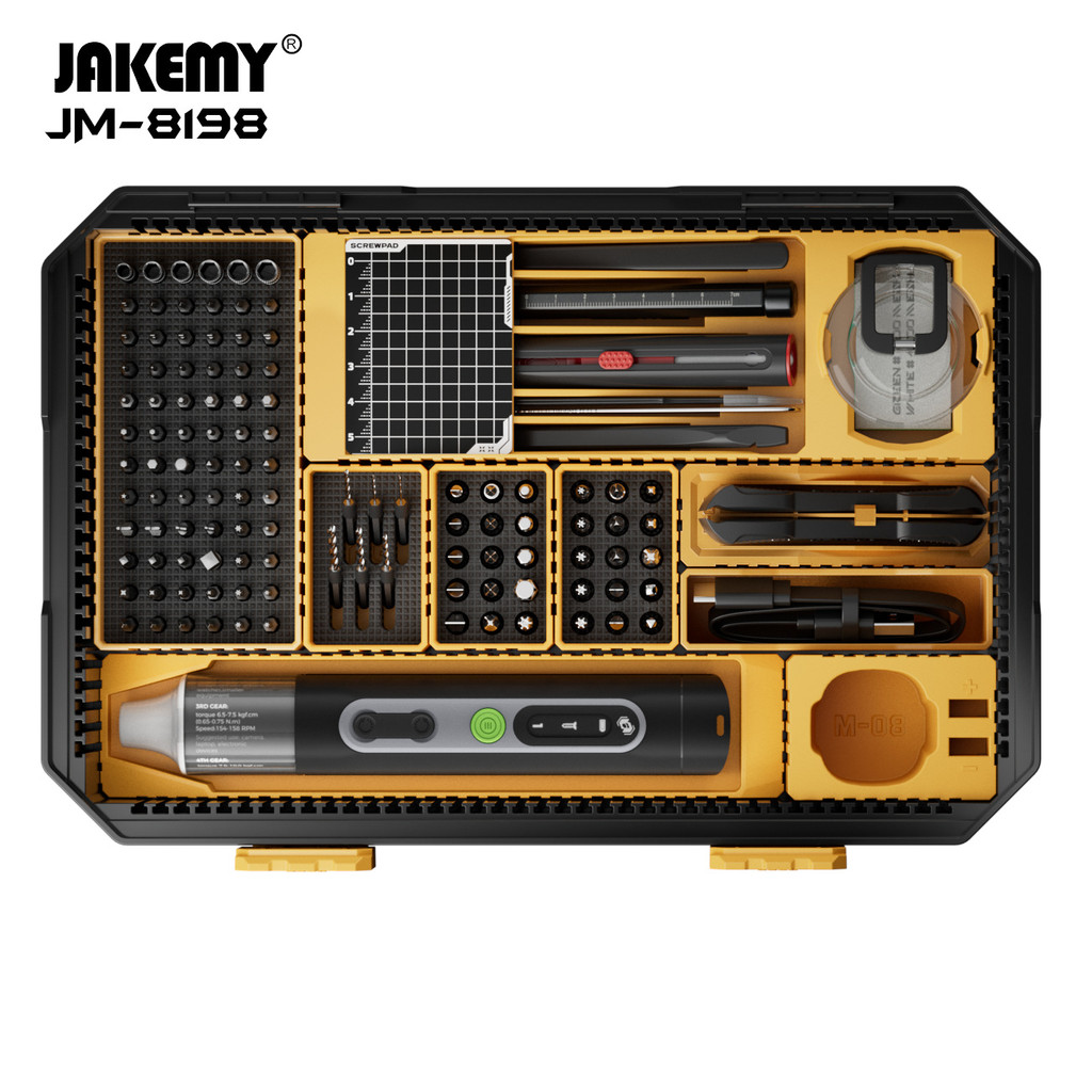 JAKEMY JM-8198 135in1 Precision Cordless Electric Screwdriver Set Magnetic Screwdriver Tool ...