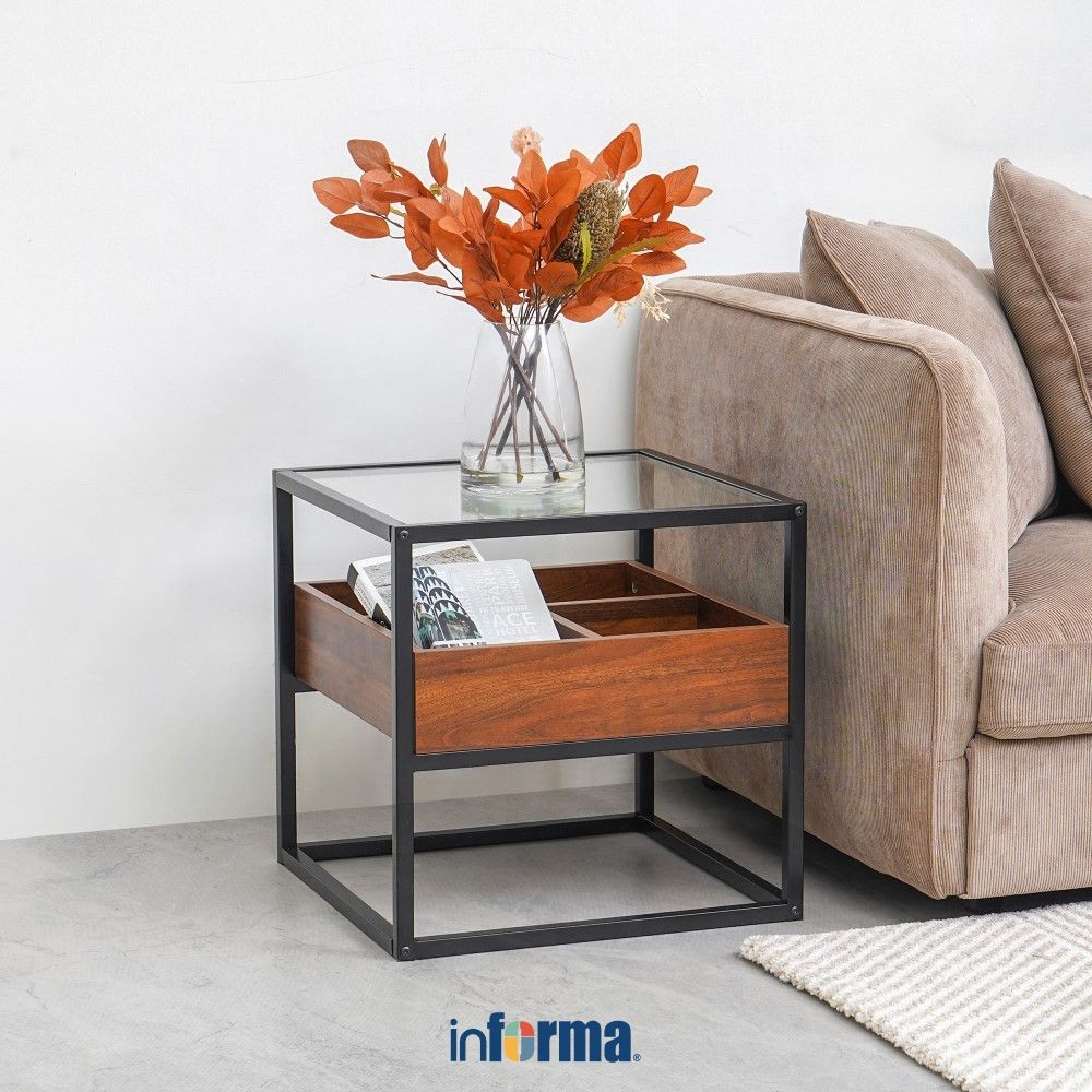 Informa Miguel Side Table - Chocolate End Table Aesthetic Small Table ...