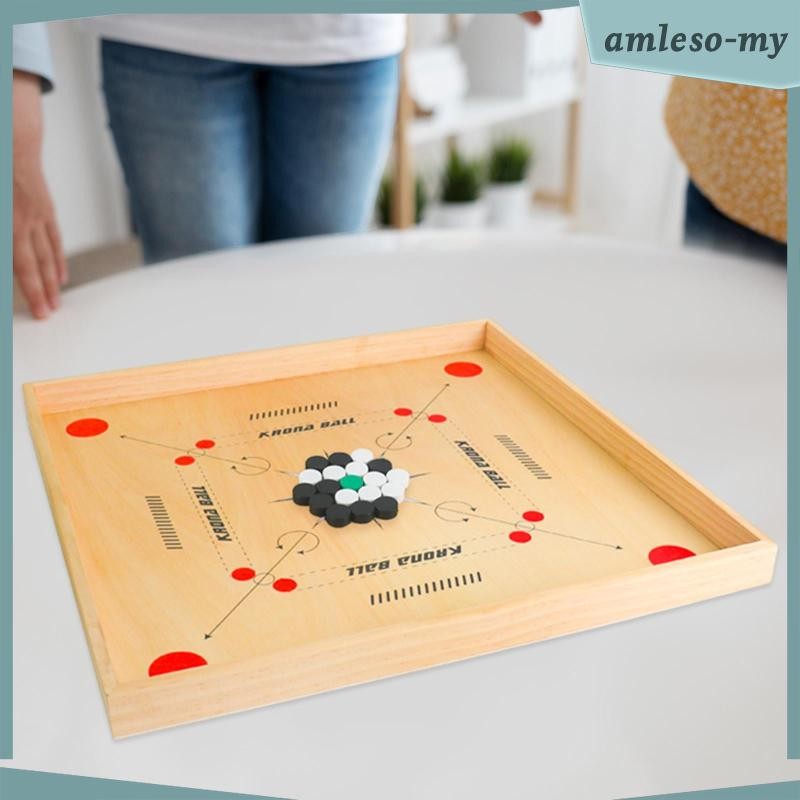 [AmlesoMY] Carrom Board Set Board Game 18 x 18 inch Premium Hardwood ...