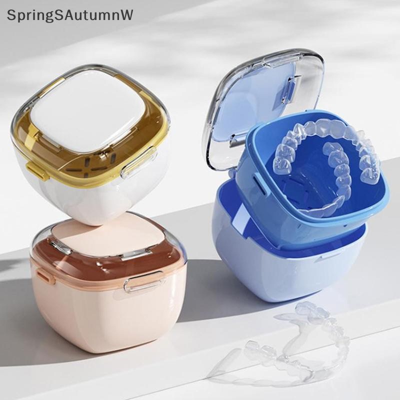 [SpringSAutumnW] Retainer Case Portable Mouth Guard Box Oral Cleaning ...
