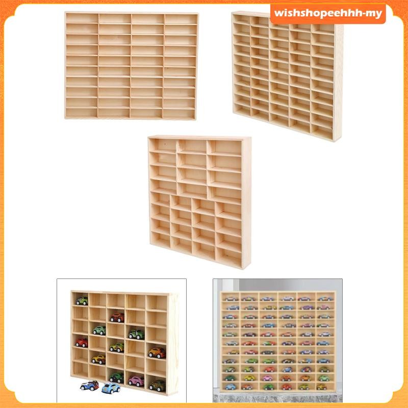 [WishshopeehhhMY] 1/64 Wood Toy Car Display Rack Miniature Display Case ...