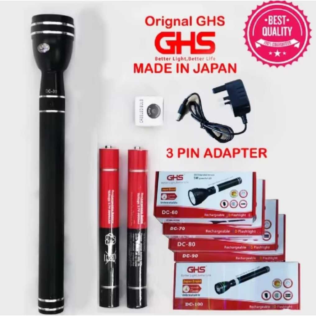 Original GHS Japan Torch Light Long Range Flashlight Rechargeable ...