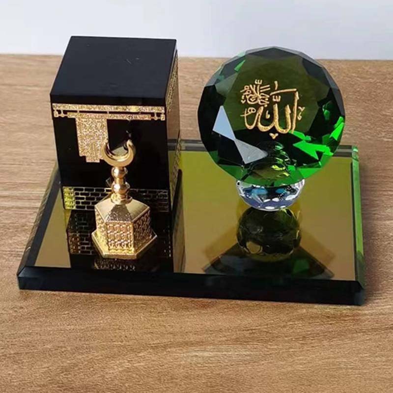 Muslim Architecture Model Kit Islamic Crystal Gilded Kaaba Model for ...