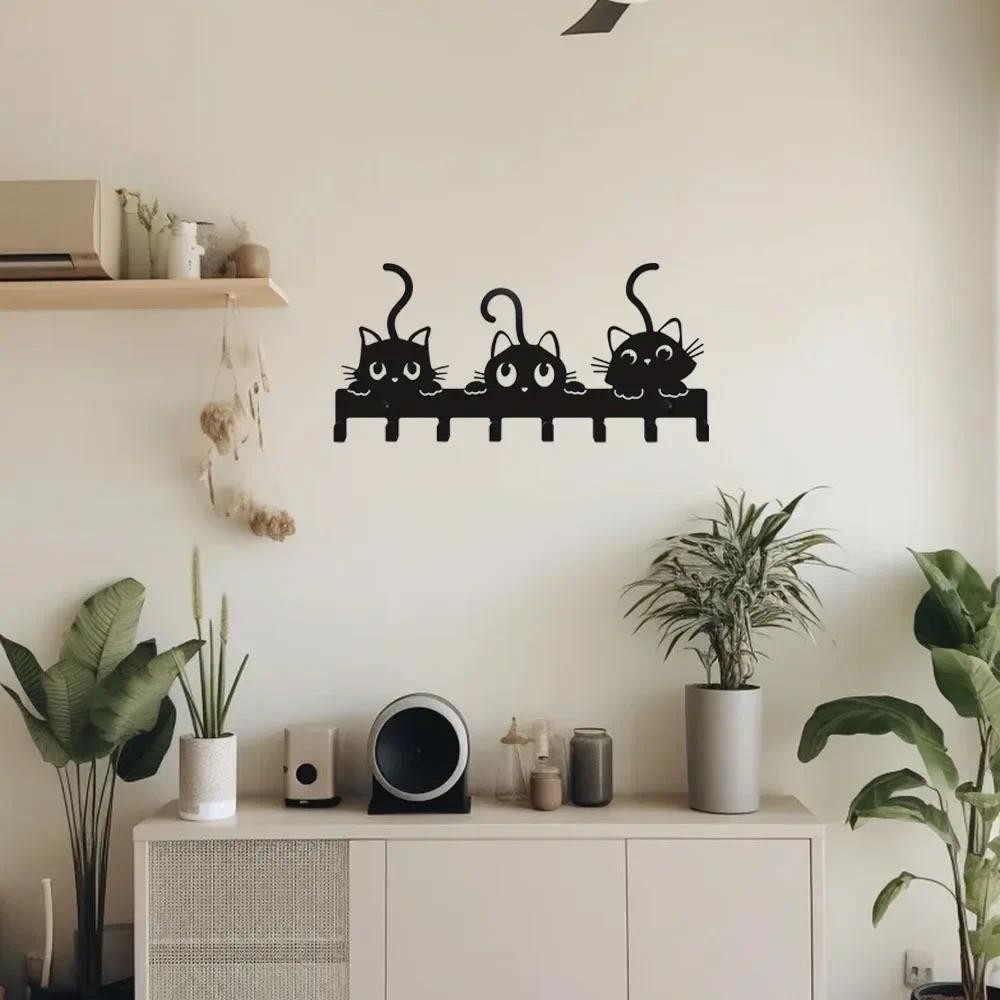 1pc Adorable Cat Key Rack, Wall-Mounted Holder for Halloween. Add a ...