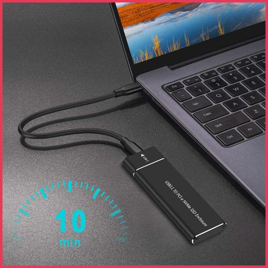 M.2 NVMe SSD Enclosure USB 3.1 Gen 2 Type C Enclosure 10Gbps USB3.1 Gen 2 To M.2 NVMe Enclosure ...